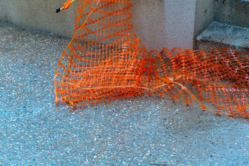 Orange Construction Site Net Stock Image - Image of occupation, fence ...