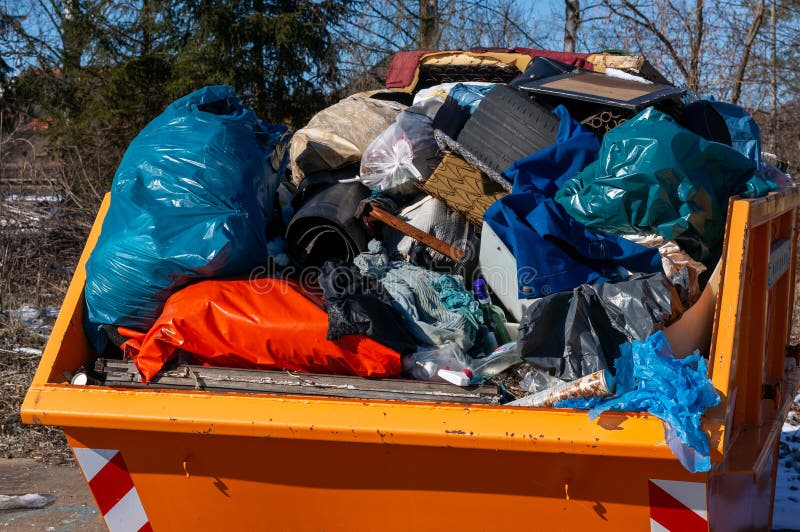 Orange Container with Garbage Waste Separation at the Recycling Center ...
