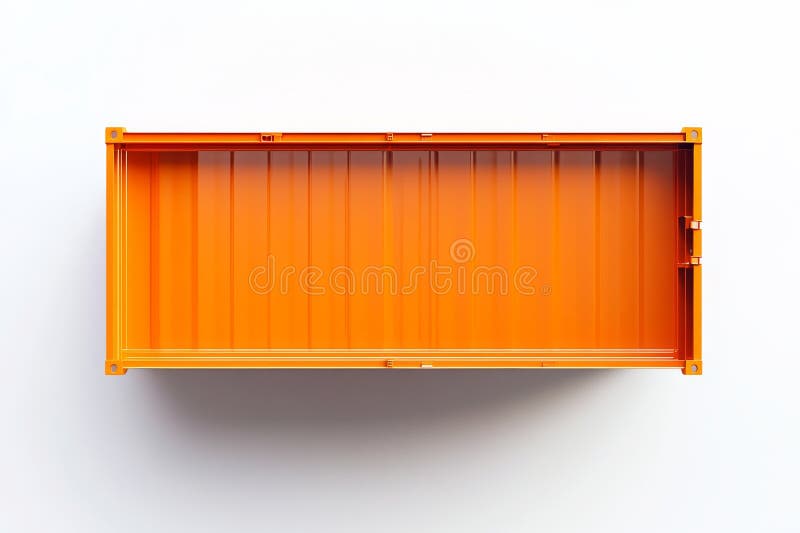 Orange Container Stock Sticker with 3D Cargo, Set Against a Transparent ...