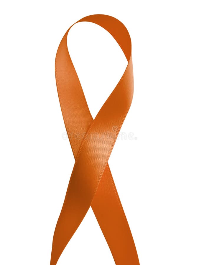 Orange-Cooper Ribbon Awareness Isolated on White Background Stock Image ...