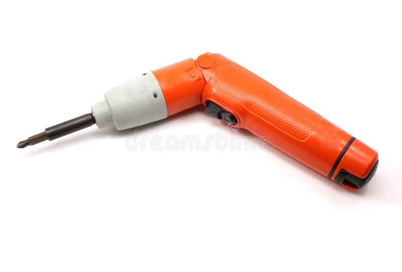 Orange Cordless Drill Front View Stock Photo - Image of handle, metal ...