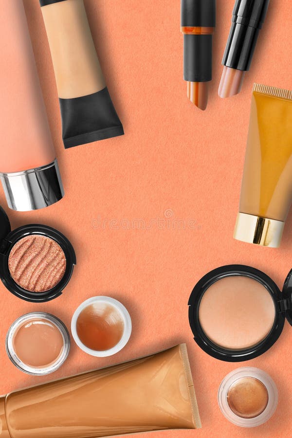 Orange cosmetic collection stock photo. Image of artistic - 159908892