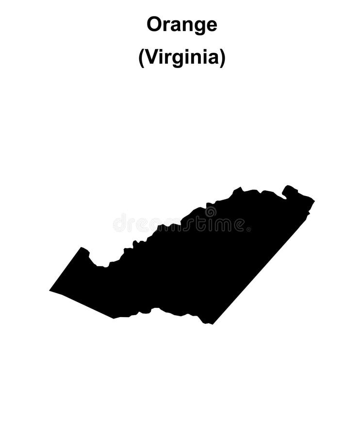 Orange outline map stock vector. Illustration of contour - 361872779