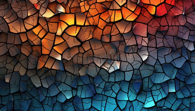 Orange Cracked Abstract Background. Stock Photo - Image of clay, yellow ...