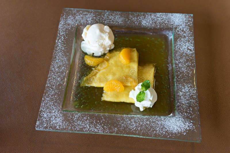 Orange crape sweet stock photo. Image of taste, white - 75530700