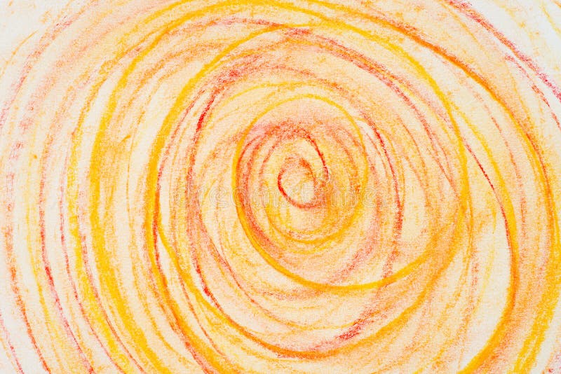 Orange Crayon Circles on Paper Drawing Bacground Texture Stock ...