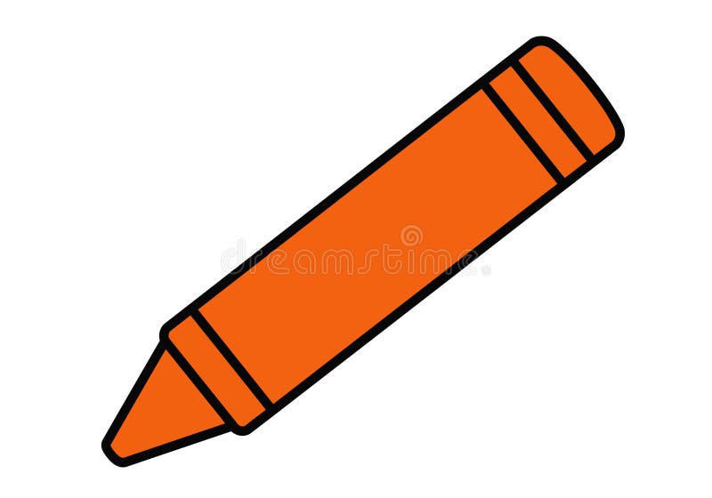 Orange crayon clipart stock vector. Illustration of sketch - 368502098