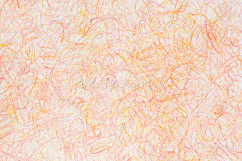 Orange Crayon Doodles on Paper Background Stock Photo - Image of ...