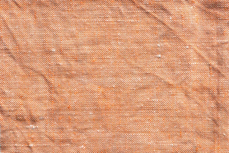 Orange Creased Linen Fabric Texture Background Stock Image - Image of ...