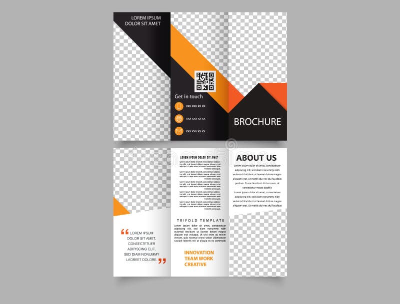 Orange Creative Modern Corporate Tri-Fold Brochure. Flyer for Printing ...