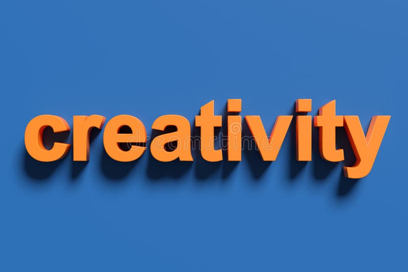 Orange Creativity Sign on Blue Background Promoting Innovative Thinking ...