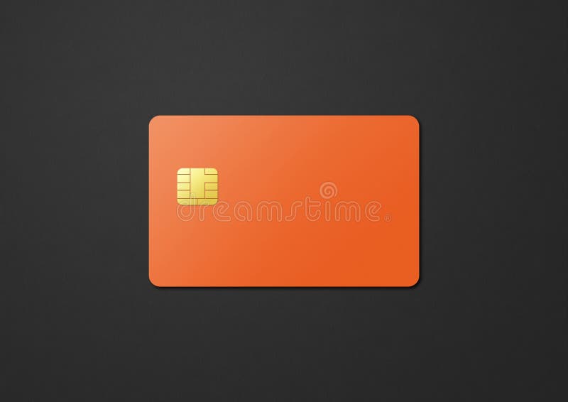 Orange Credit Card on a Black Background Stock Illustration ...
