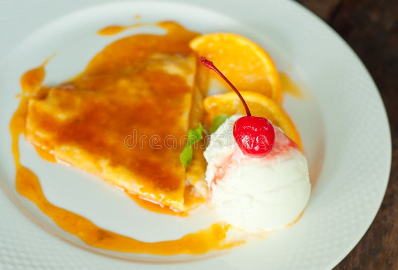 Orange crepe stock image. Image of citrus, gourmet, golden - 26340097