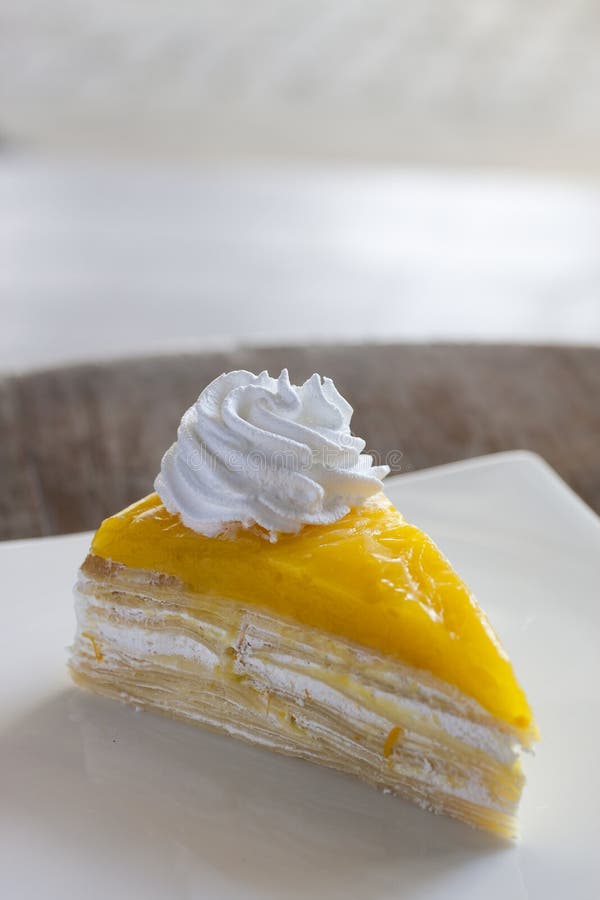 Orange Crepe Cake stock image. Image of sweet, close - 28830195