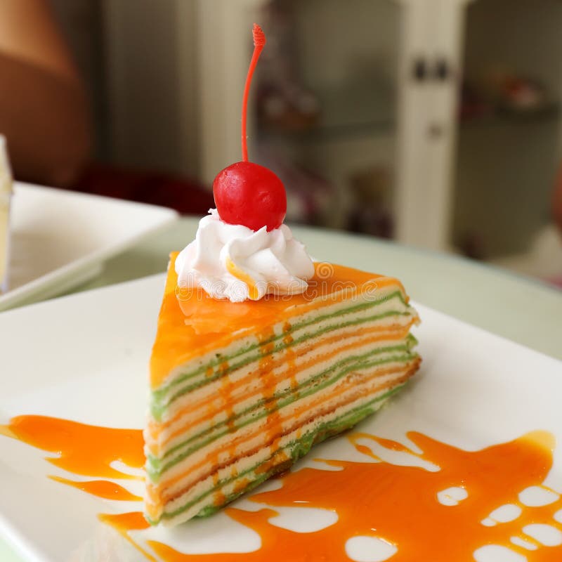 Orange crepe cake stock photo. Image of christmas, golden - 39961608