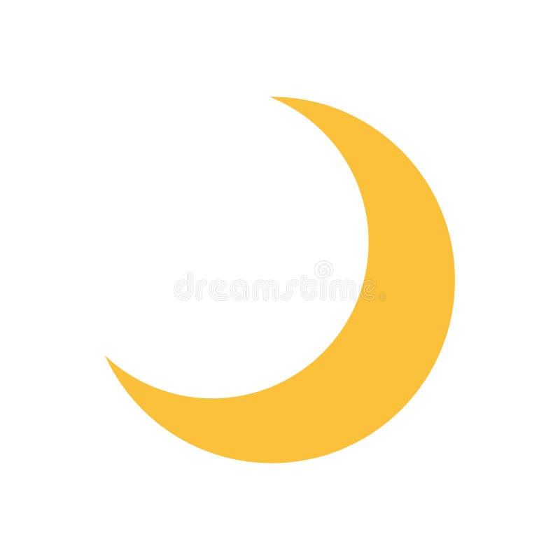 Orange Crescent Basic 2d Shapes Isolated, Geometric Crescent Icon Stock ...