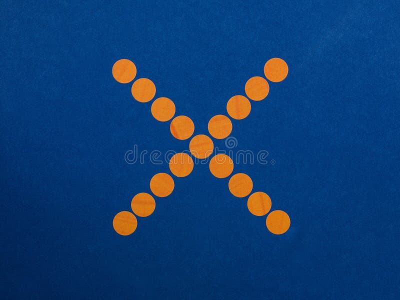Orange Cross on a Blue Background Stock Photo - Image of graphic ...
