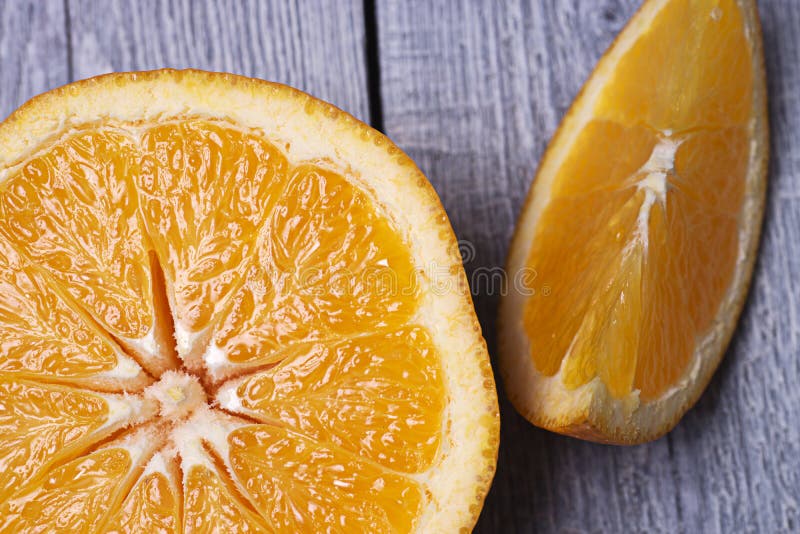 Orange Cross Section and Wedge Stock Image - Image of healthy, juicy ...