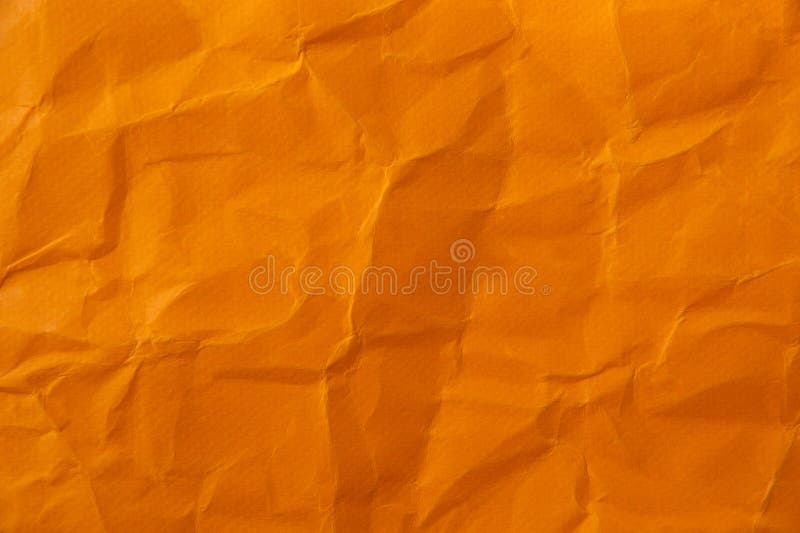 Orange Crumpled Paper Background with Folds Texture Stock Photo - Image ...