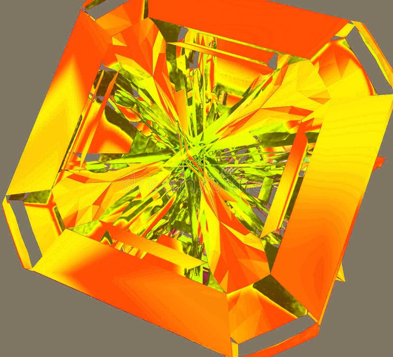 Orange Crystals Jewel stock illustration. Illustration of created ...