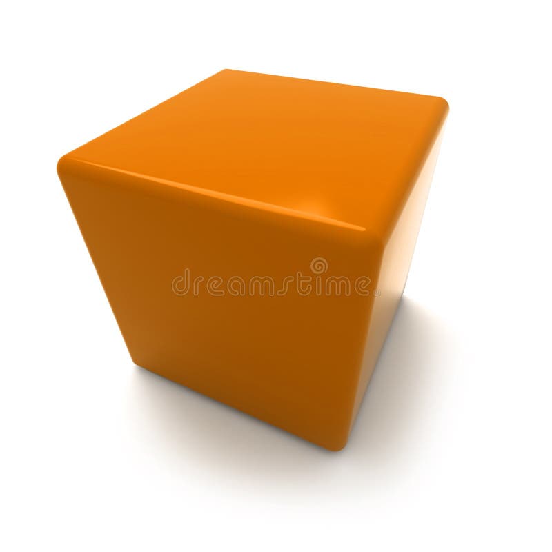 Orange of cube stock illustration. Illustration of digitally - 17558021