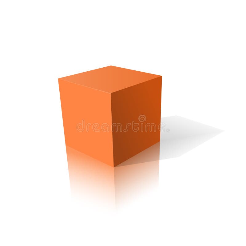 Orange cube 3D stock illustration. Illustration of element - 90360078