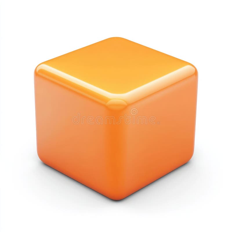 Orange Cube Graphic Element Stock Illustration - Illustration of white ...