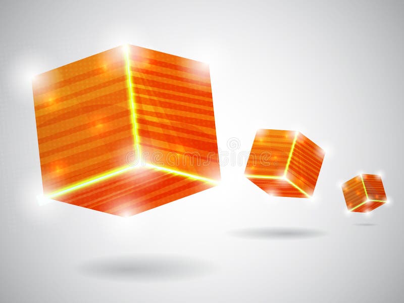 Orange cubes stock vector. Illustration of perspective - 25080670