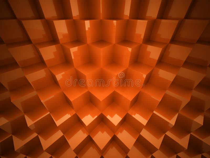 Orange Cubes Background Concept Stock Illustration - Illustration of ...
