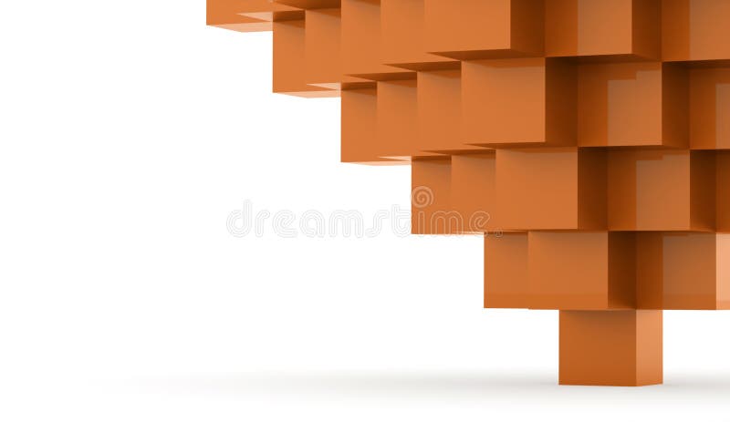 Orange Cubes Concept Background Stock Illustration - Illustration of ...