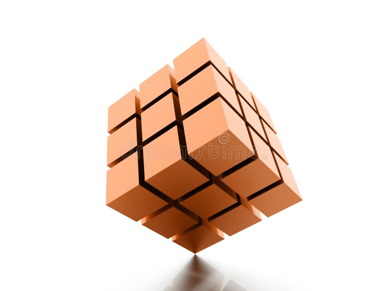 Orange Cubes Concept Rendered Stock Illustration - Illustration of ...