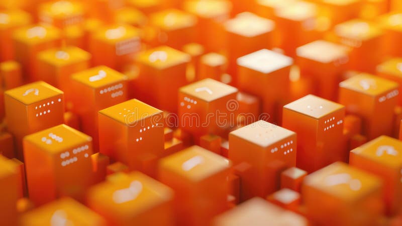Orange Cubes in Room stock image. Image of storage, modern - 373439925