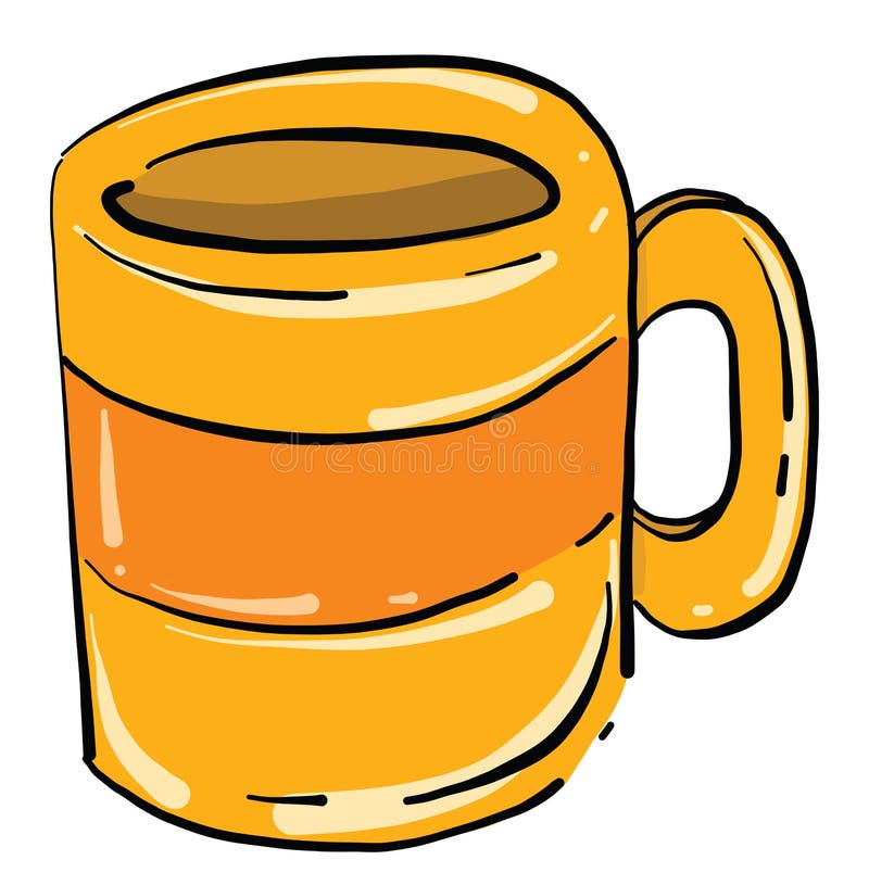 Orange Coffee Cup, Illustration, Vector Stock Vector - Illustration of ...