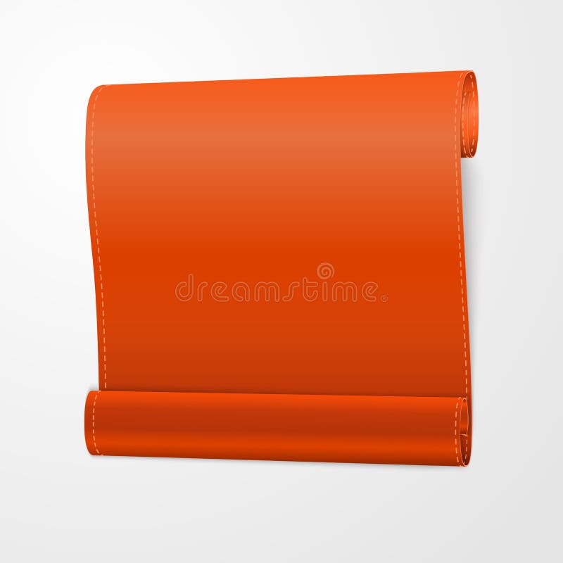 Orange, Curved, Realistic Paper Scroll. Stock Vector - Illustration of ...
