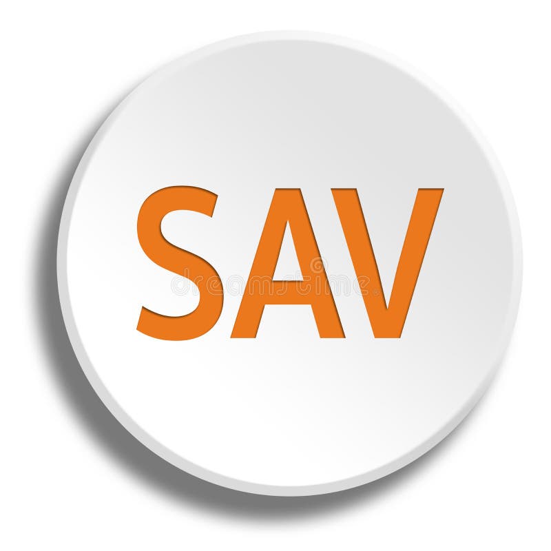 Orange Customer Service in Round White Button with Shadow Stock ...