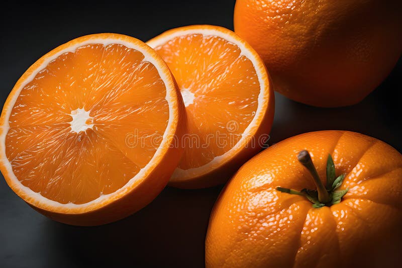 Orange with Cut in Half As Background Stock Illustration - Illustration ...