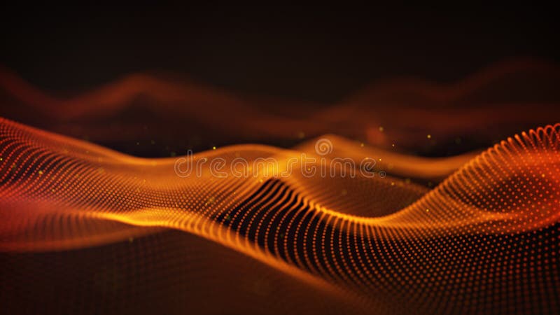 Orange Cyber Relief 3D Rendering with DOF Stock Illustration ...