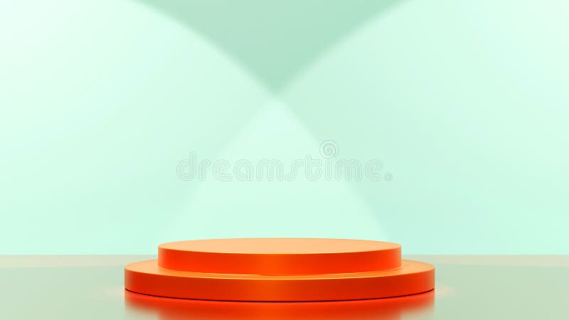 Orange Cylinder Podium Display, Forms Minimal Scene, Stage for Product ...