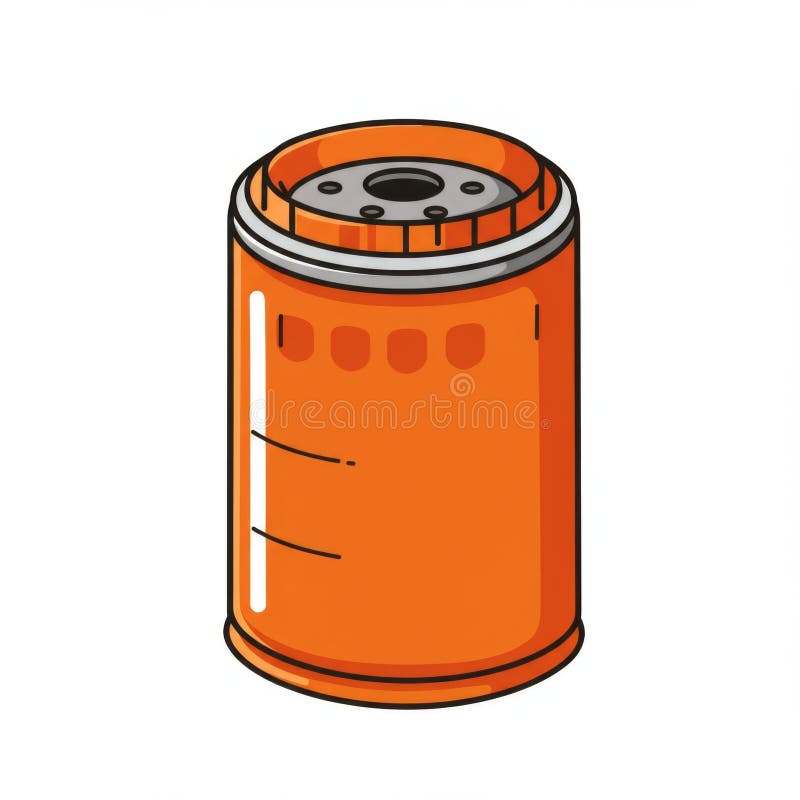 Orange Cylindrical Oil Filter Illustration Stock Illustration ...