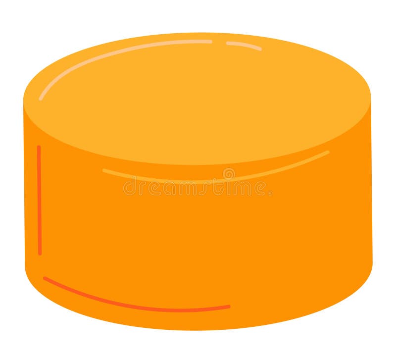 Orange Cylindrical Shape with Light and Shadow Effects. Simple ...