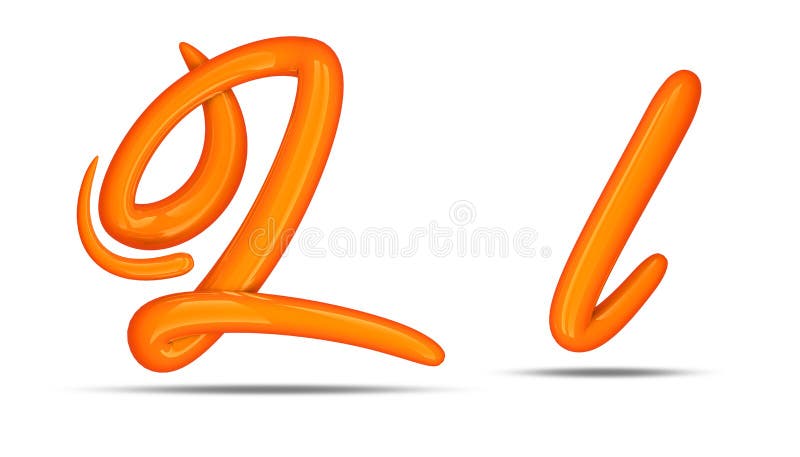 3d Alphabet Calligraphy Style with Clipping Path. Stock Illustration ...