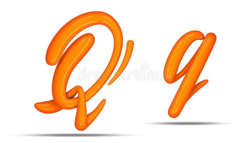 3d Alphabet Calligraphy Style with Clipping Path. Stock Illustration ...