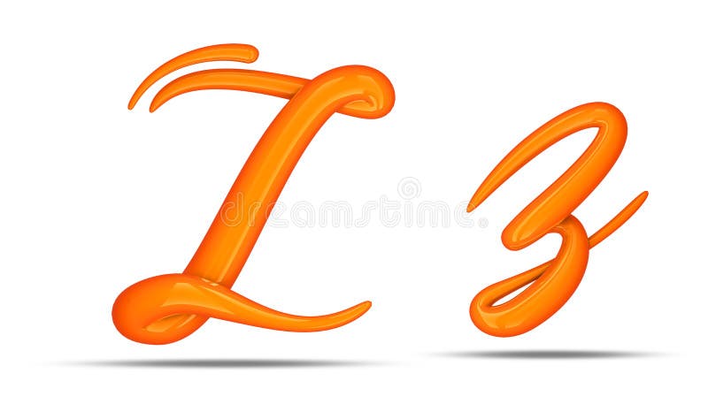 3d Alphabet Calligraphy Style with Clipping Path. Stock Illustration ...
