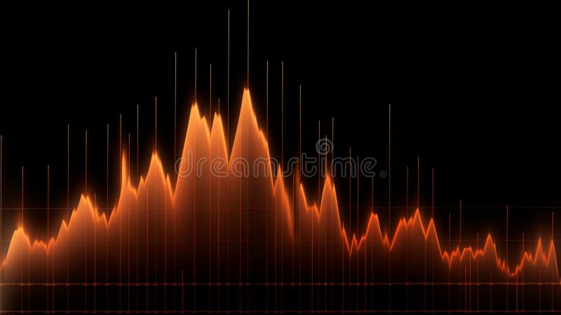 Orange 3D Graph Chart Signifies a Moderate Level of Growth and ...