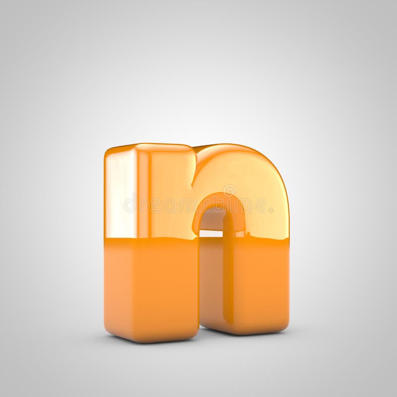 Orange 3d Letter N Lowercase Isolated on White Background Stock ...