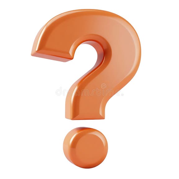 Orange 3D Question Mark on Transparent Background Stock Illustration ...