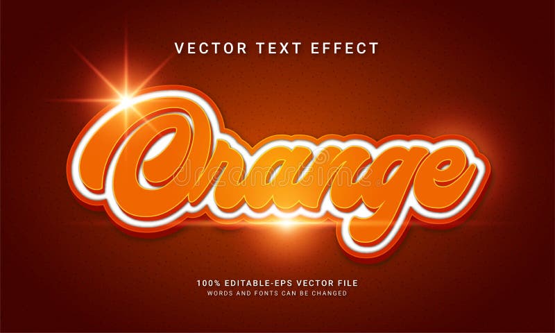 Orange 3d Text Style Effect Themed Modern Orange Product Stock Vector ...