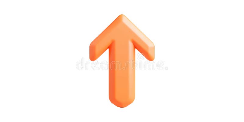 Orange 3D Upward Arrow Icon. Symbol of Growth and Progress Isolated on ...