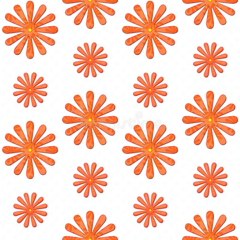 Orange Daisy Seamless Background Stock Illustration - Illustration of ...