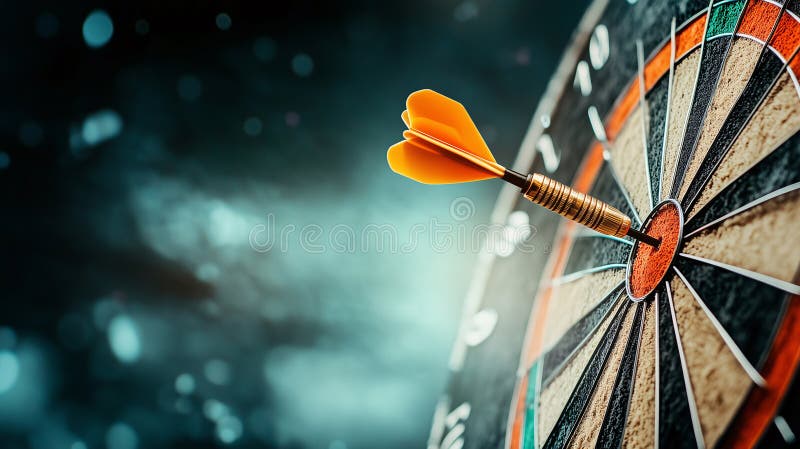 Orange Dart is Hitting the Center of a Target Stock Illustration ...